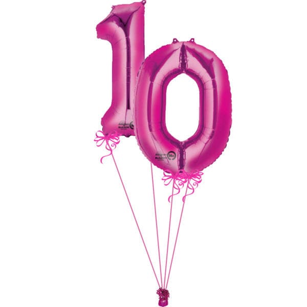 Pink Giant Numbers 10 – look4balloons.com